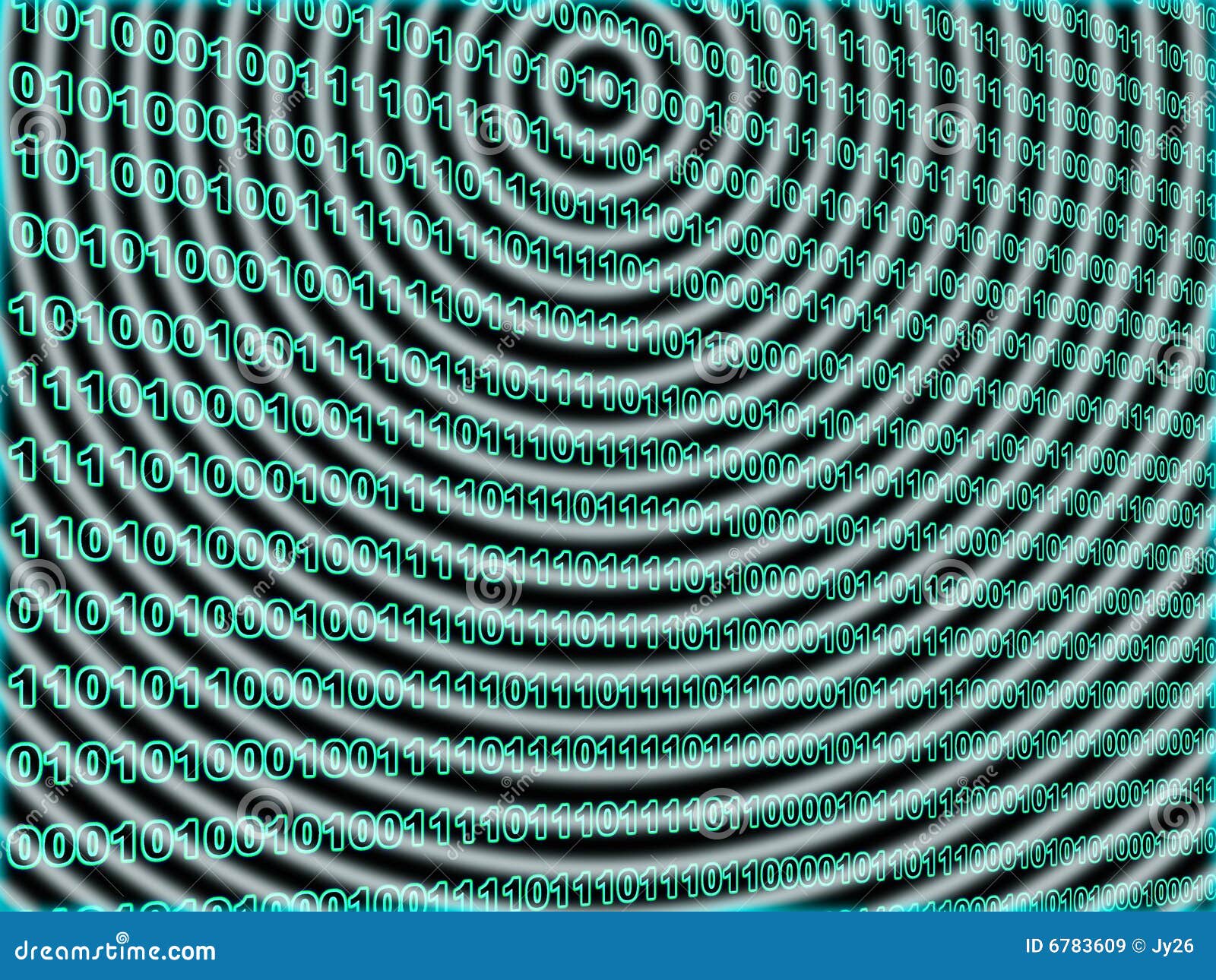 Binary Data With Radiate Wave Picture. Image: 6783609