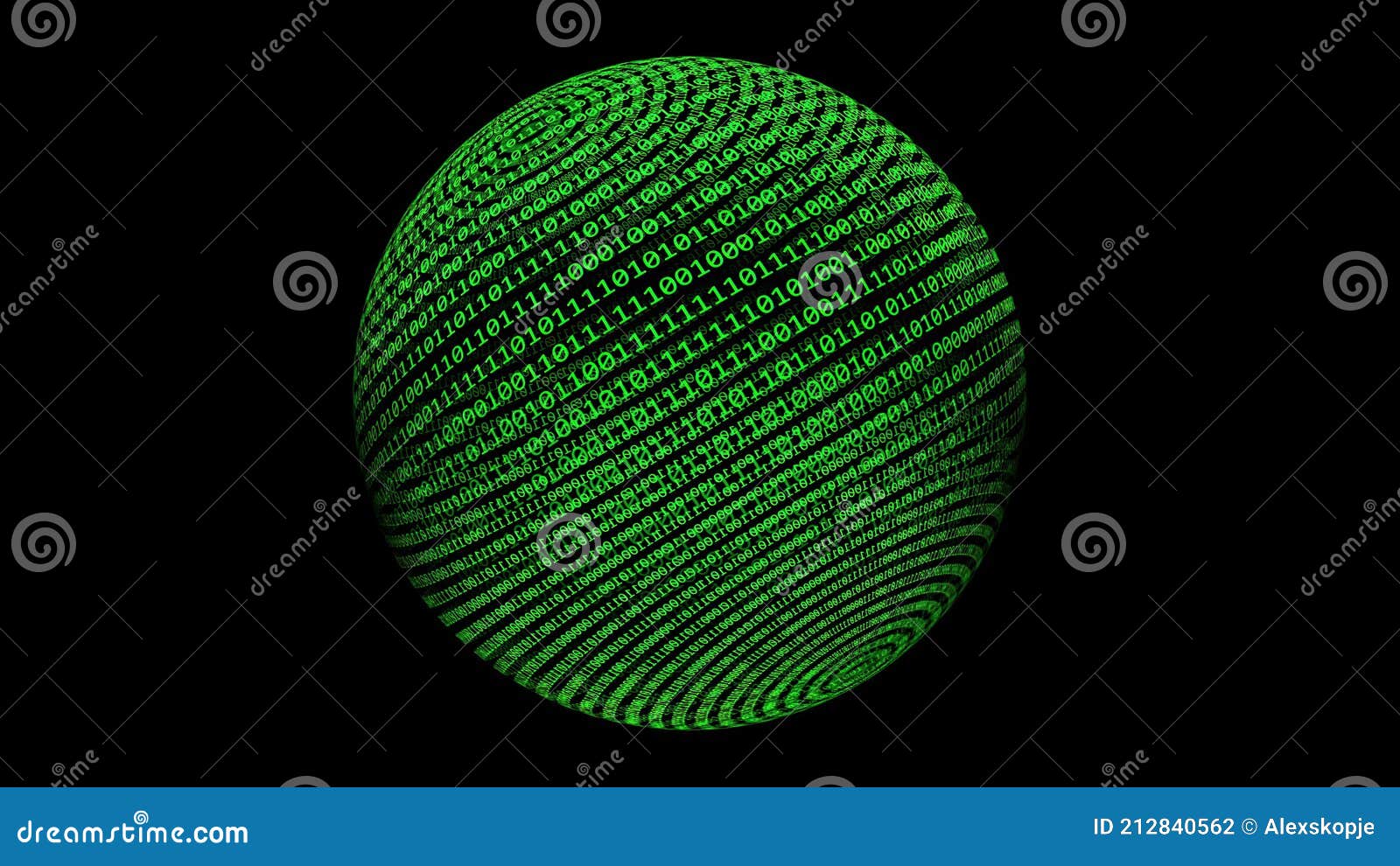 Binary Data on Sphere Concept Stock Photo - Image of sphere, rotating ...