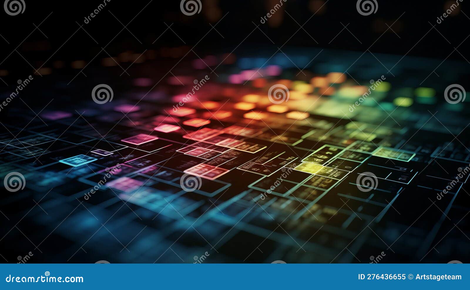 Binary Data Visualization. Hi-tech Background Stock Illustration ...