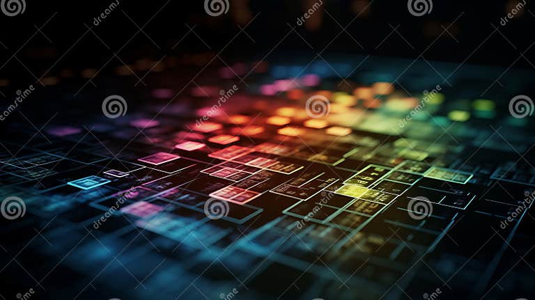Binary Data Visualization. Hi-tech Background Stock Illustration ...