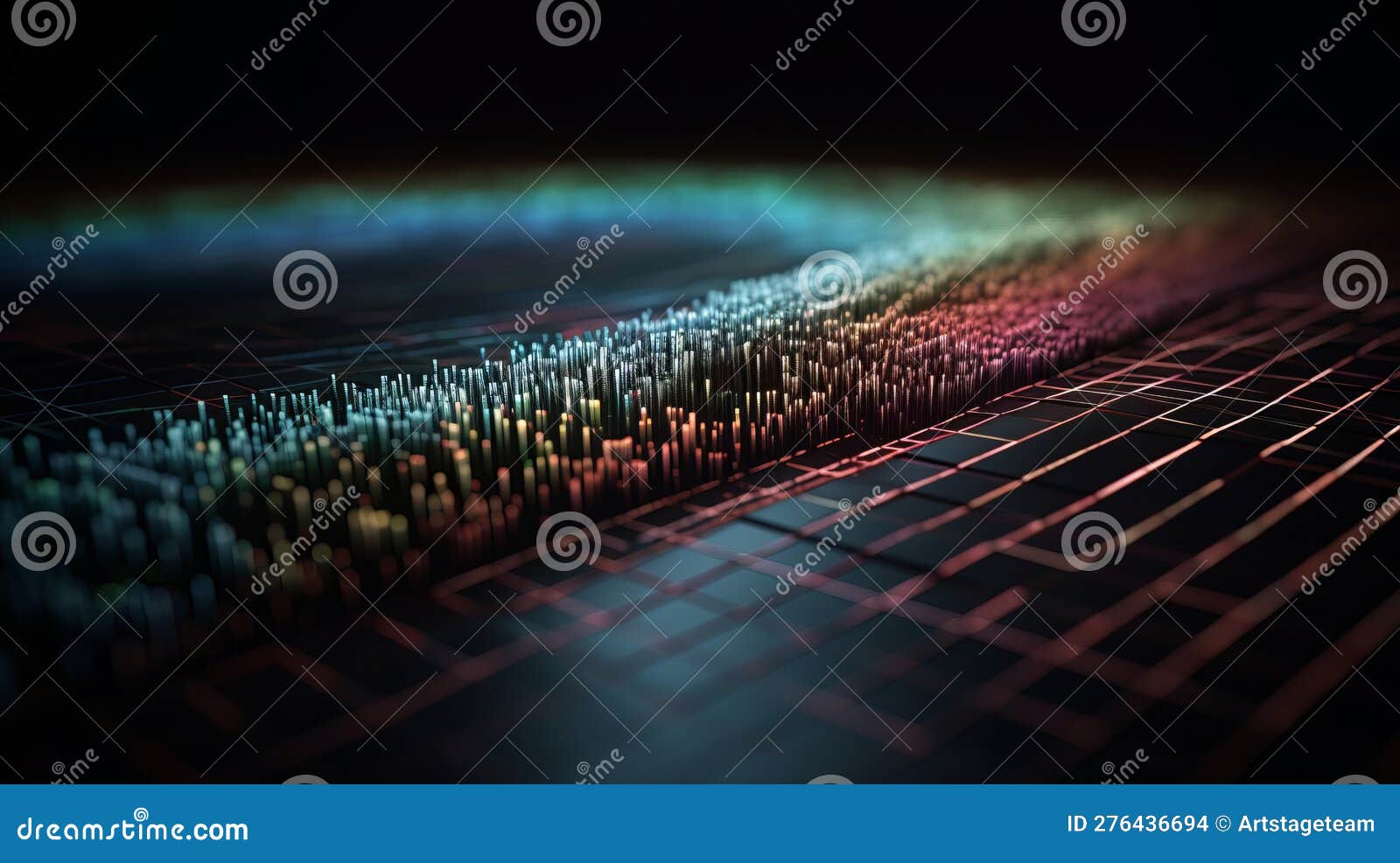 Binary Data Visualization. Hi-tech Background Stock Illustration ...