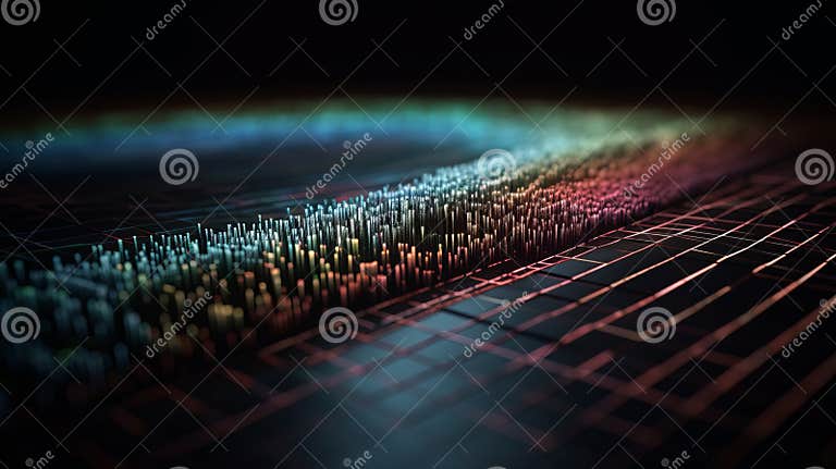 Binary Data Visualization. Hi-tech Background Stock Illustration ...