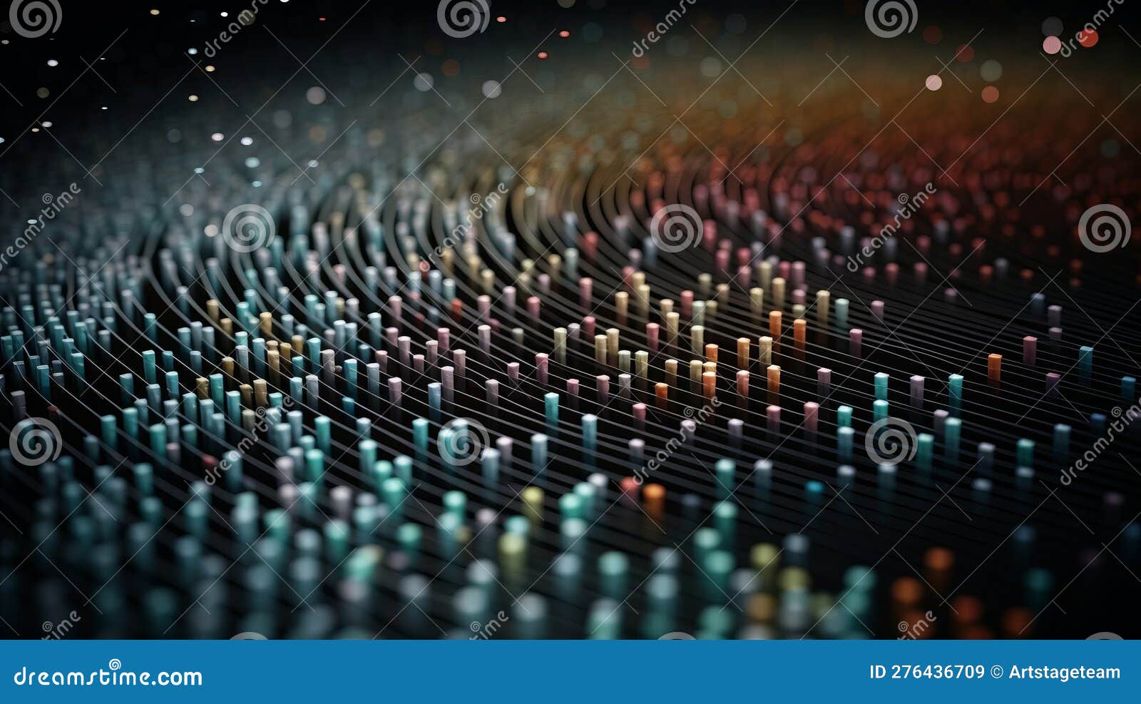 Binary Data Visualization. Hi-tech Background Stock Illustration ...