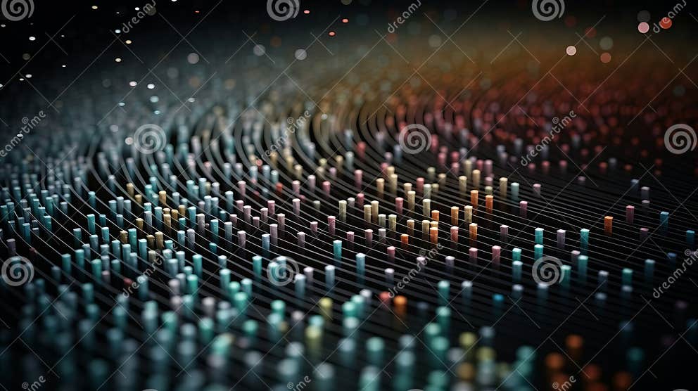 Binary Data Visualization. Hi-tech Background Stock Illustration - Illustration of internet ...