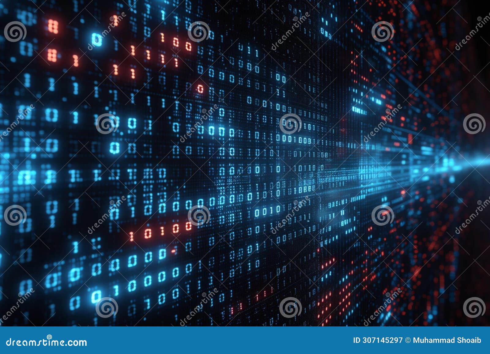Binary Digit Matrix Streaming Data Forms Abstract Digital Background ...