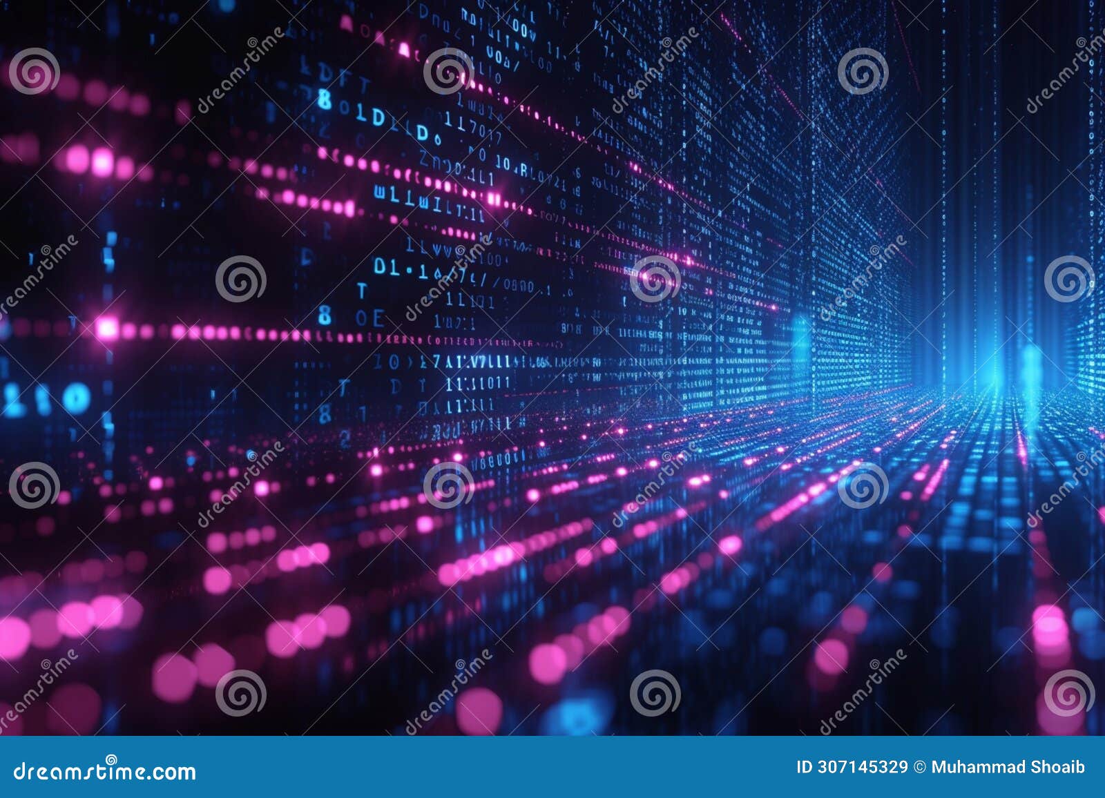 Binary Digit Matrix Streaming Data Forms Abstract Digital Background ...