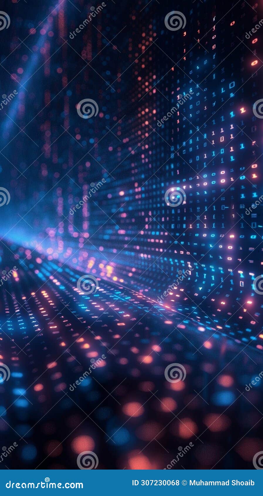 Binary Digit Matrix Streaming Data Forms Abstract Digital Background ...