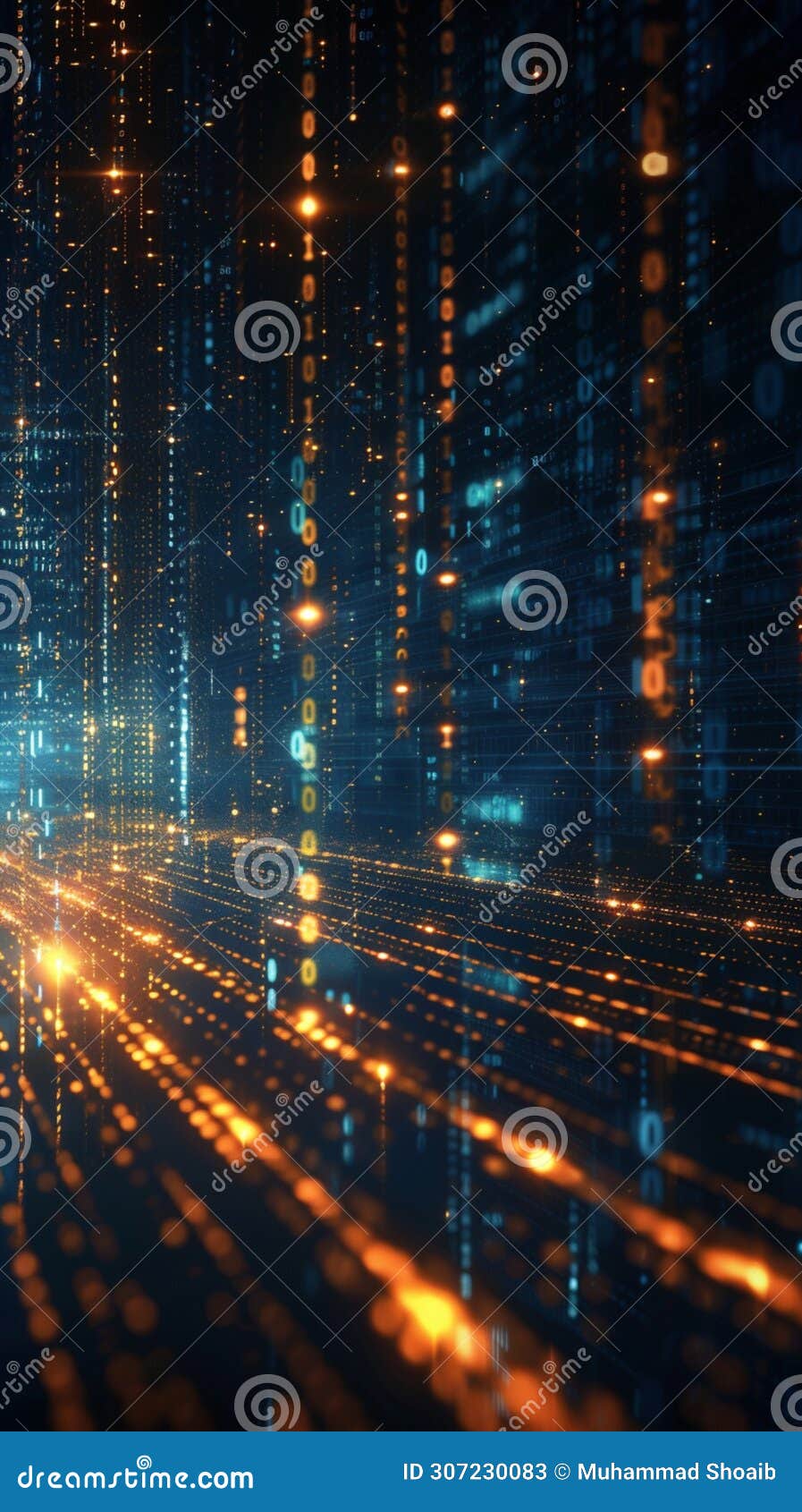 Binary Digit Matrix Streaming Data Forms Abstract Digital Background ...