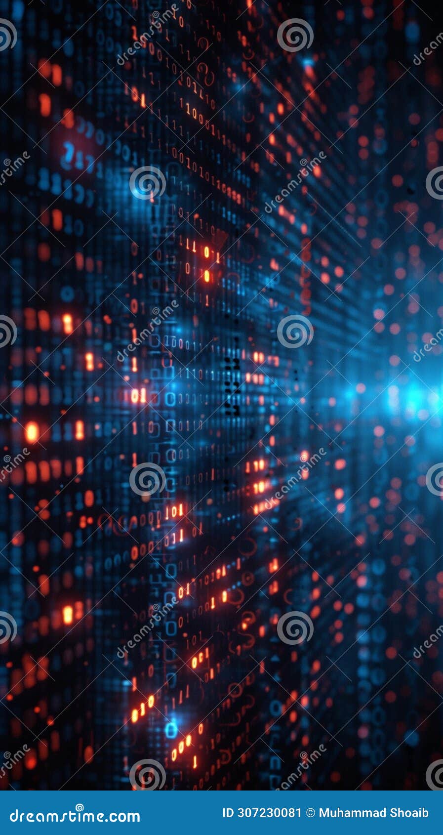 Binary Digit Matrix Streaming Data Forms Abstract Digital Background ...