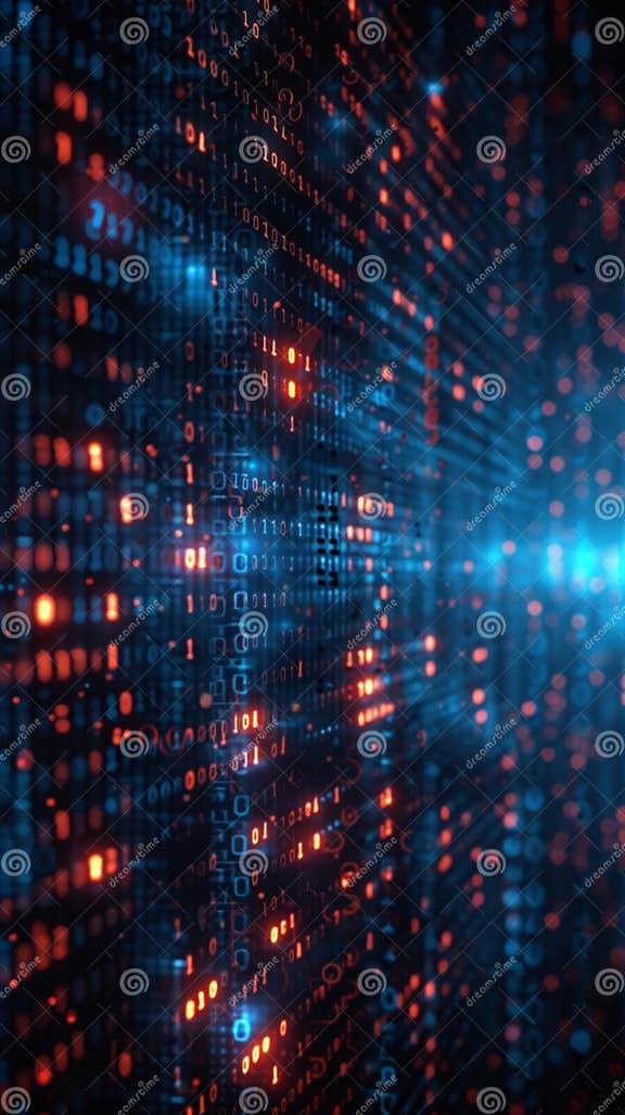 Binary Digit Matrix Streaming Data Forms Abstract Digital Background Stock Illustration ...