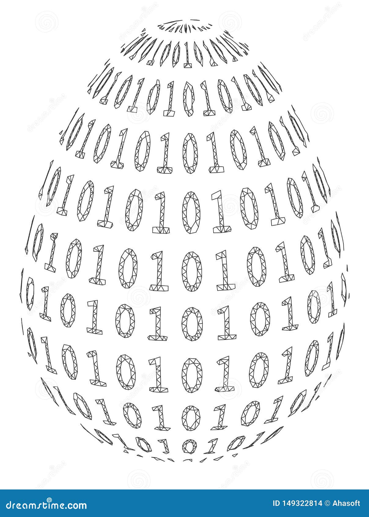 Binary Digital Abstract Egg Vector Mesh 2D Model Stock Vector ... Binary Digital Abstract Egg Vector Mesh 2D Model Stock Vector ...