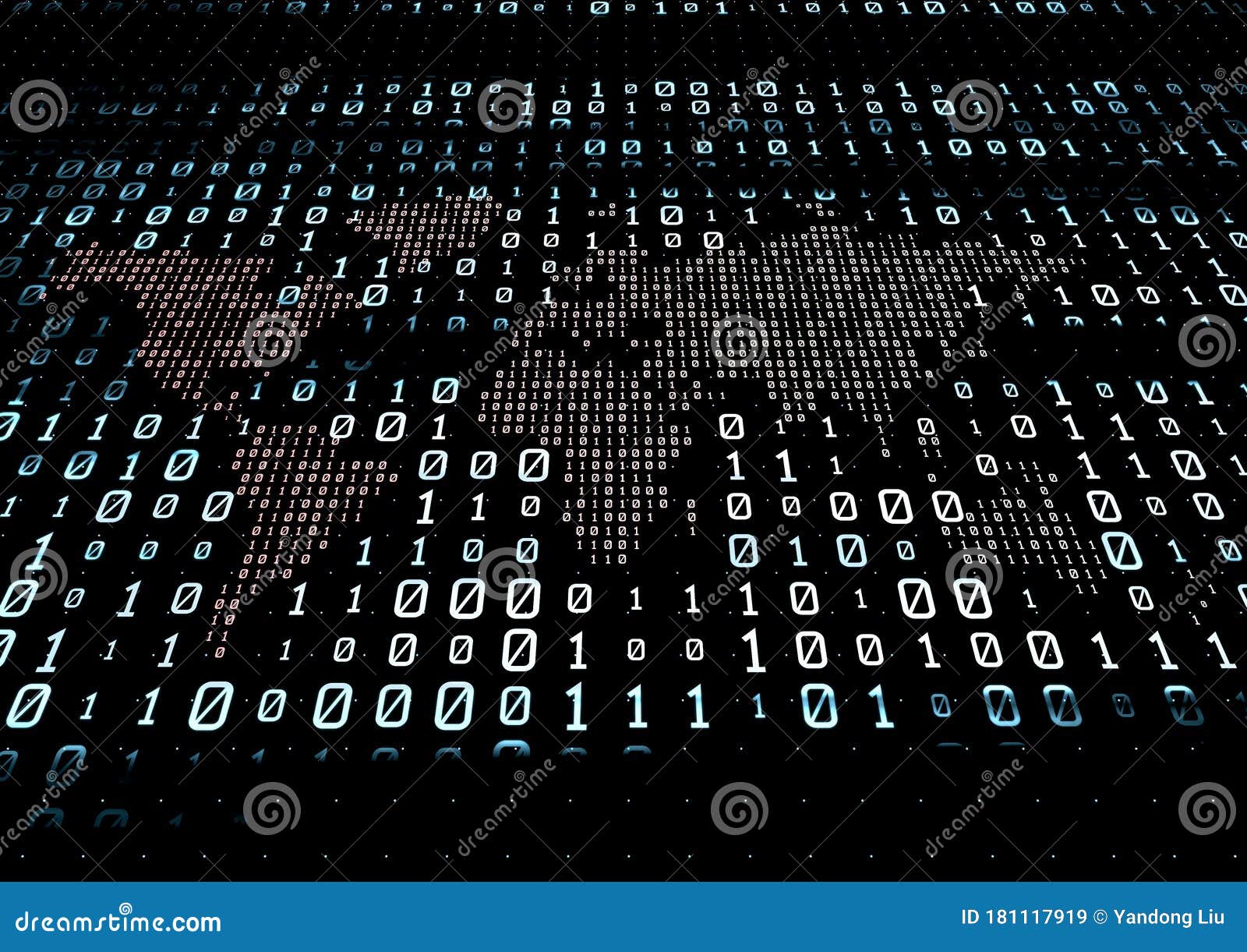 Binary Digital Array Big Data Transmission And World Map Programming And Intelligent Network