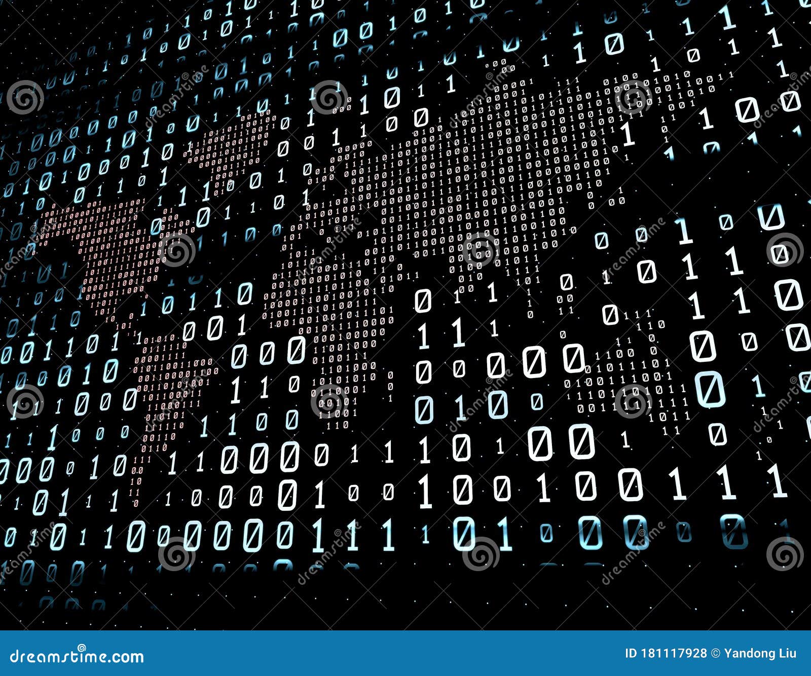 Binary Digital Array Big Data Transmission And World Map Programming And Intelligent Network