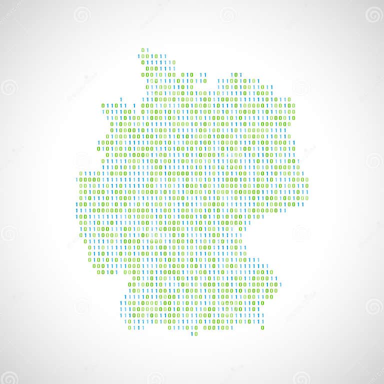 Binary Digital Map of Germany Stock Vector - Illustration of computer ...
