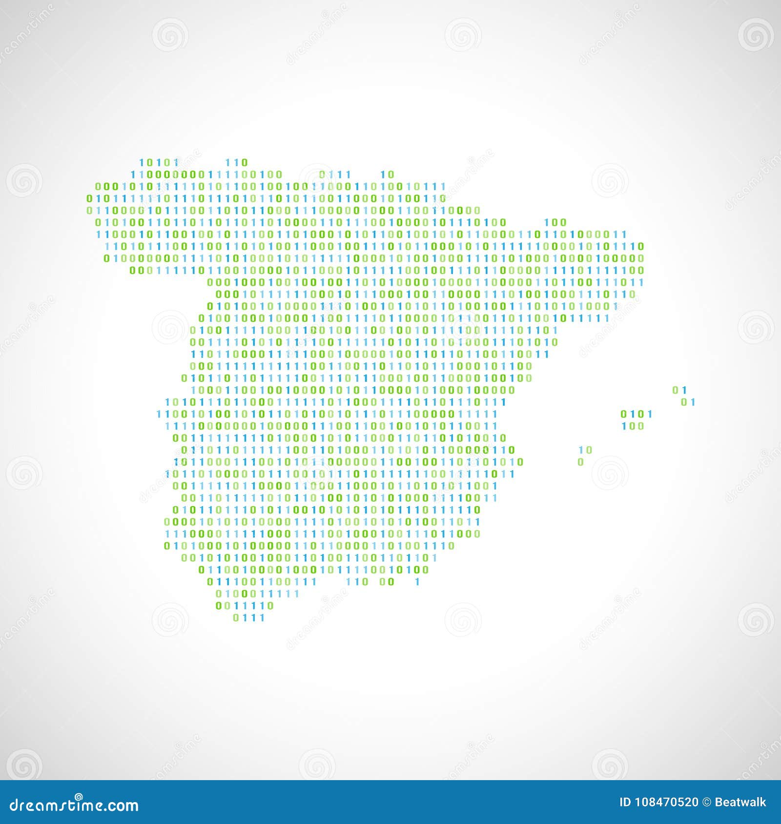 Binary Digital Map of Spain Stock Vector - Illustration of ...