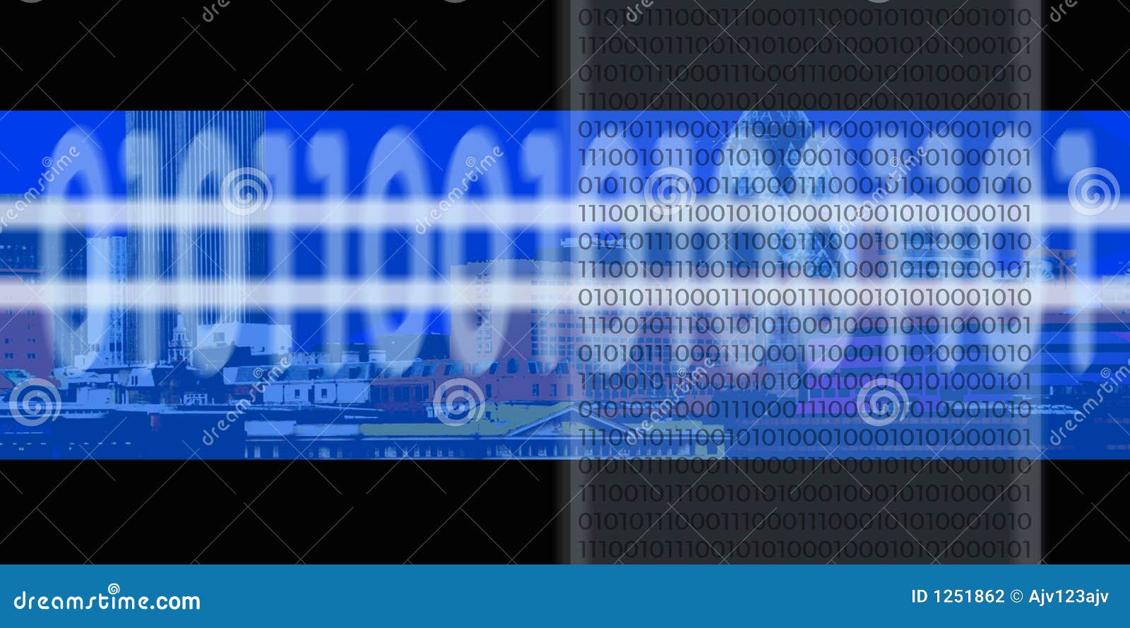 Binary Digital Stream stock illustration. Illustration of transfer ...