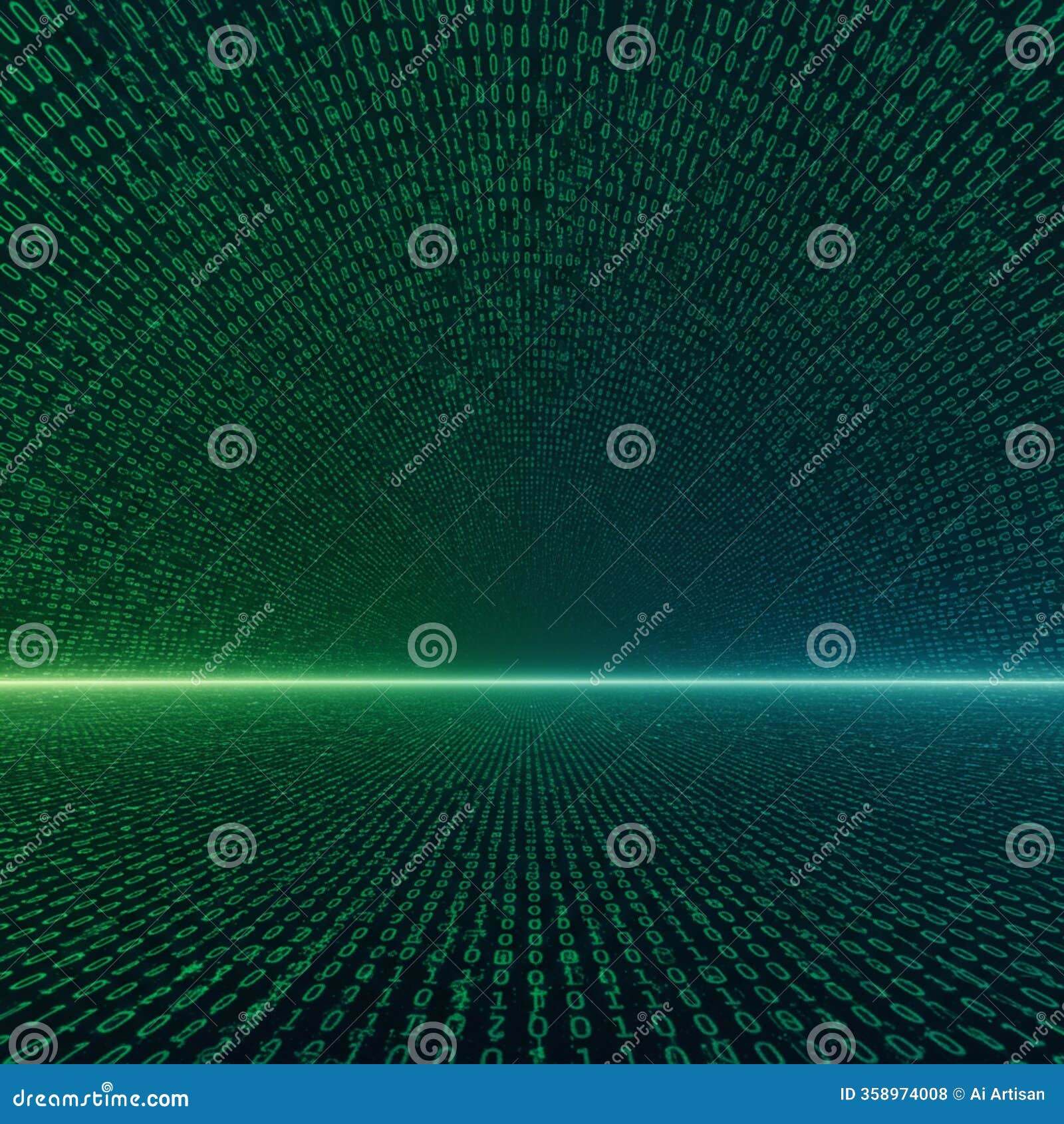 Binary Digits, Consisting of Zeros and Ones, Cascade in a Digital Matrix Pattern Stock ...