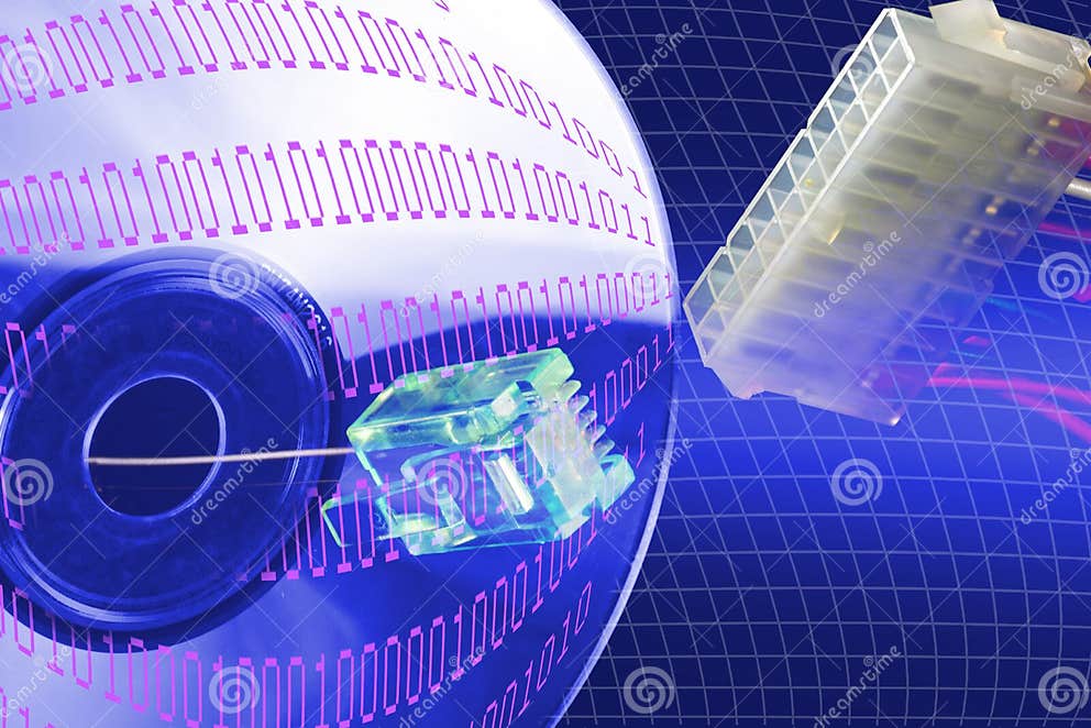 Binary DVD in Blue with Plugs Stock Illustration - Illustration of ...