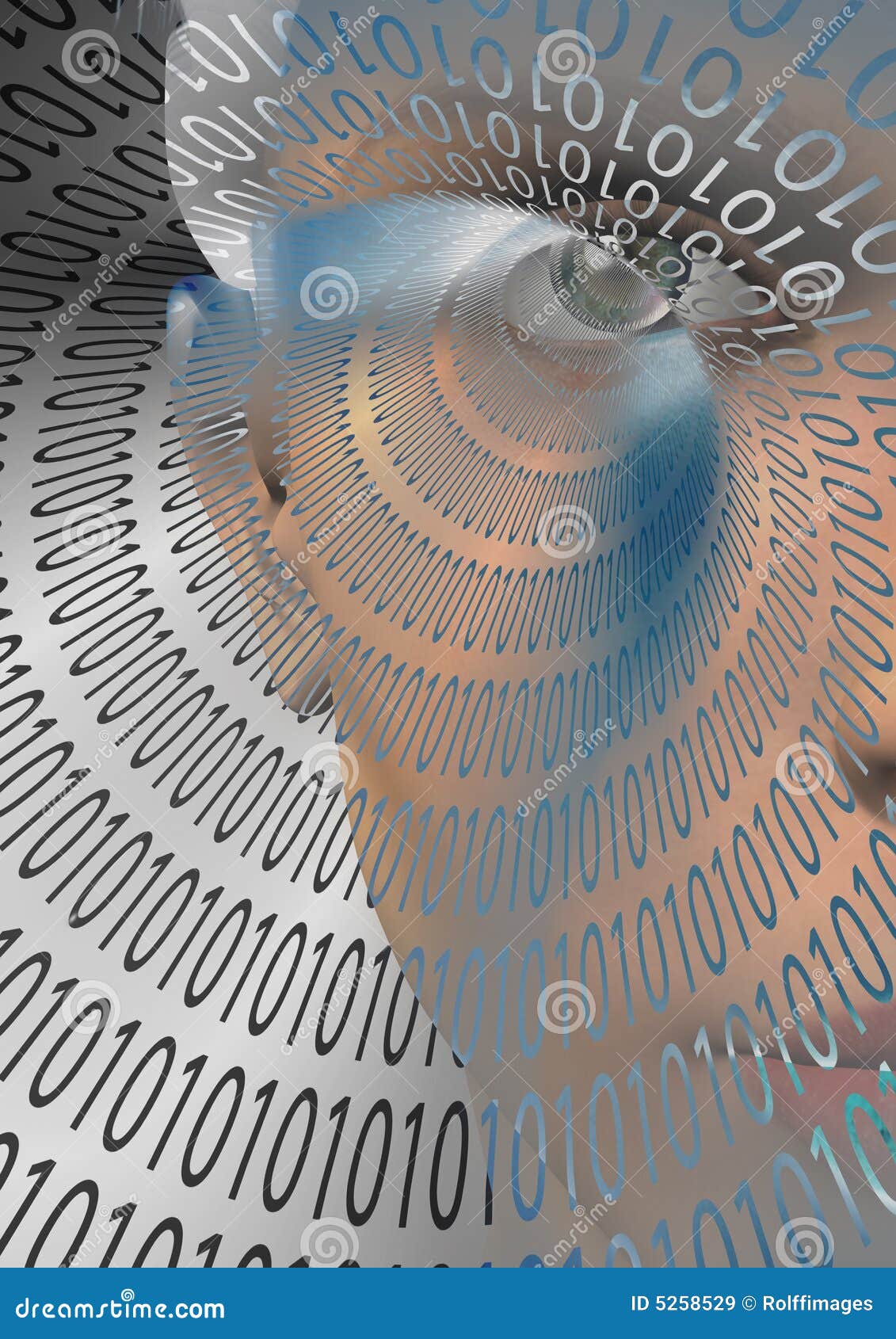 Binary Eye stock illustration. Illustration of human, digital - 5258529