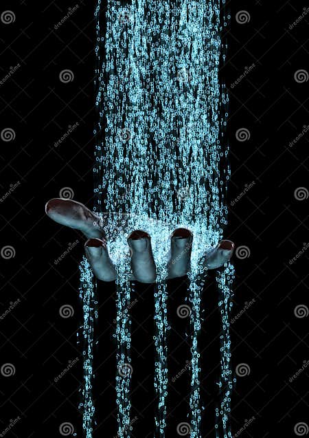 Binary flow hand stock illustration. Illustration of online - 62877388