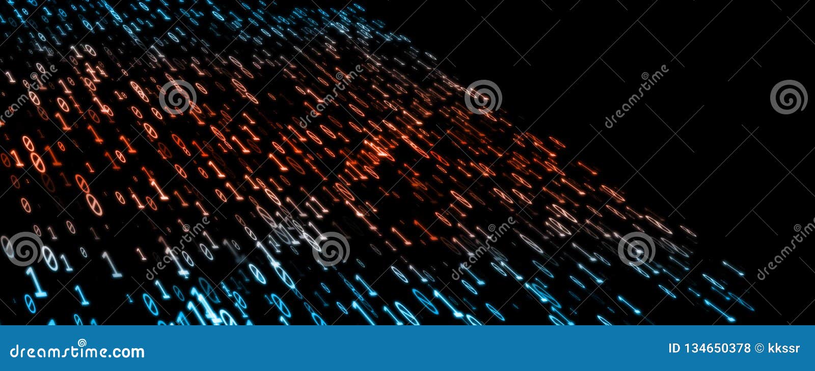 Binary Gradient Concept Flow Of Binary Data Zero And One Digits