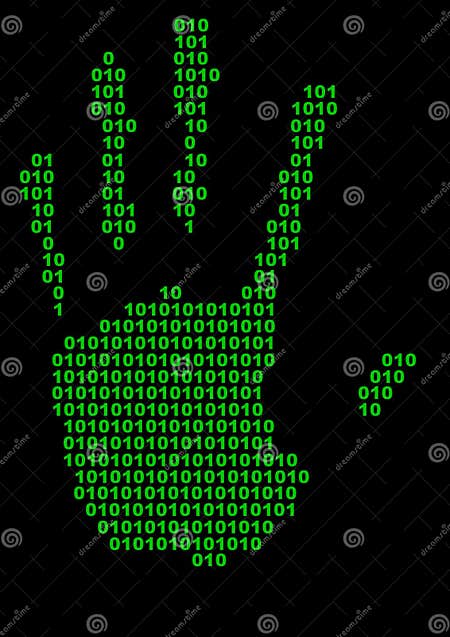 Binary Hand Print stock illustration. Illustration of codes - 1756319