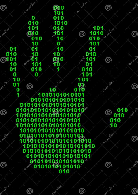 Binary Hand Print stock illustration. Illustration of codes - 1756319