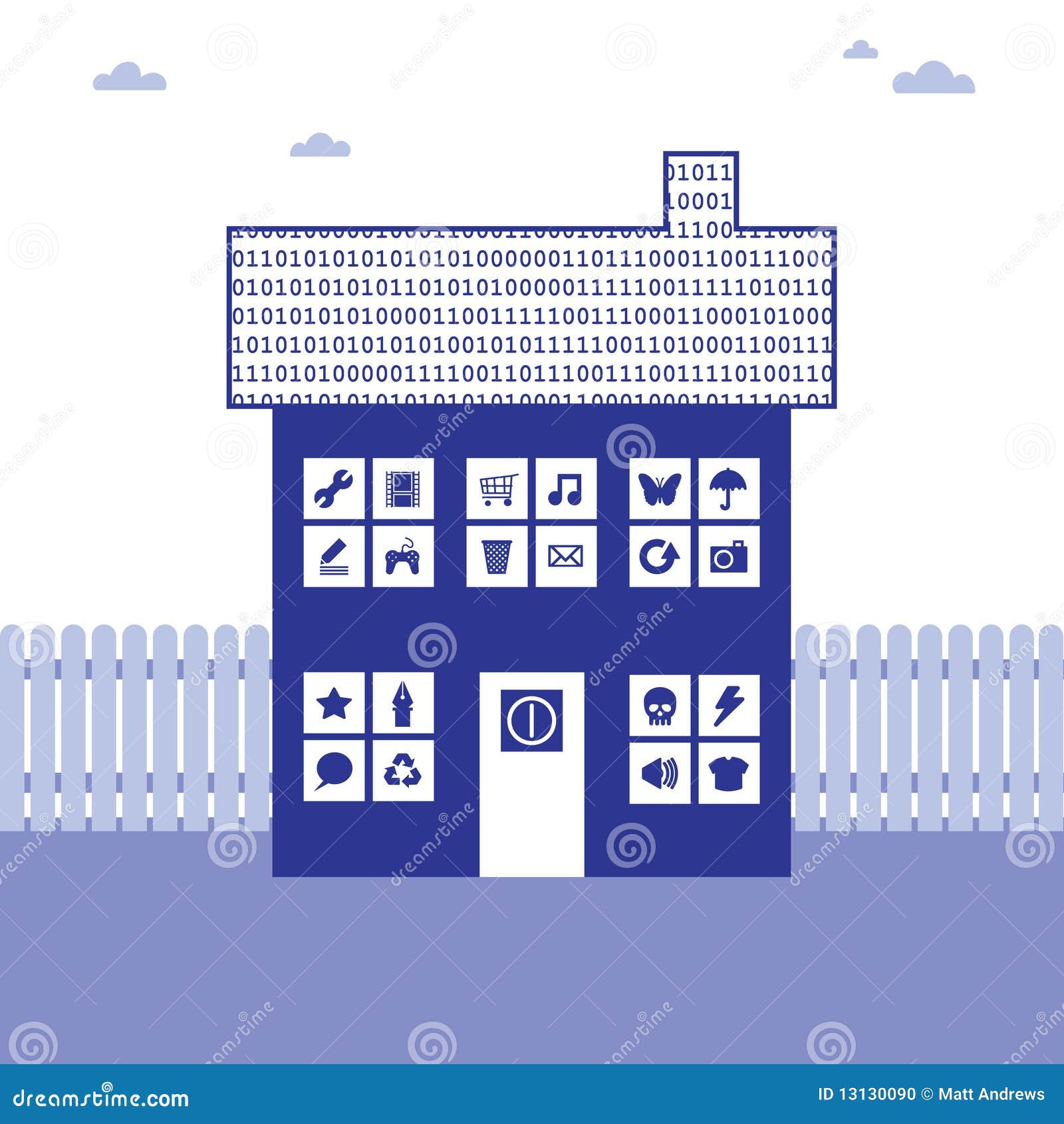 Binary house stock vector. Illustration of games, underground - 13130090