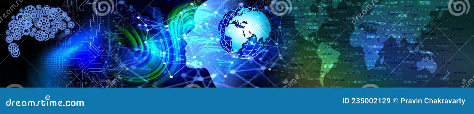 Binary Industrial Cogs Global Business Mind Background. Integration ...