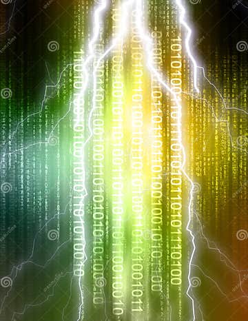 Binary lightning strike stock illustration. Illustration of conceptual ...