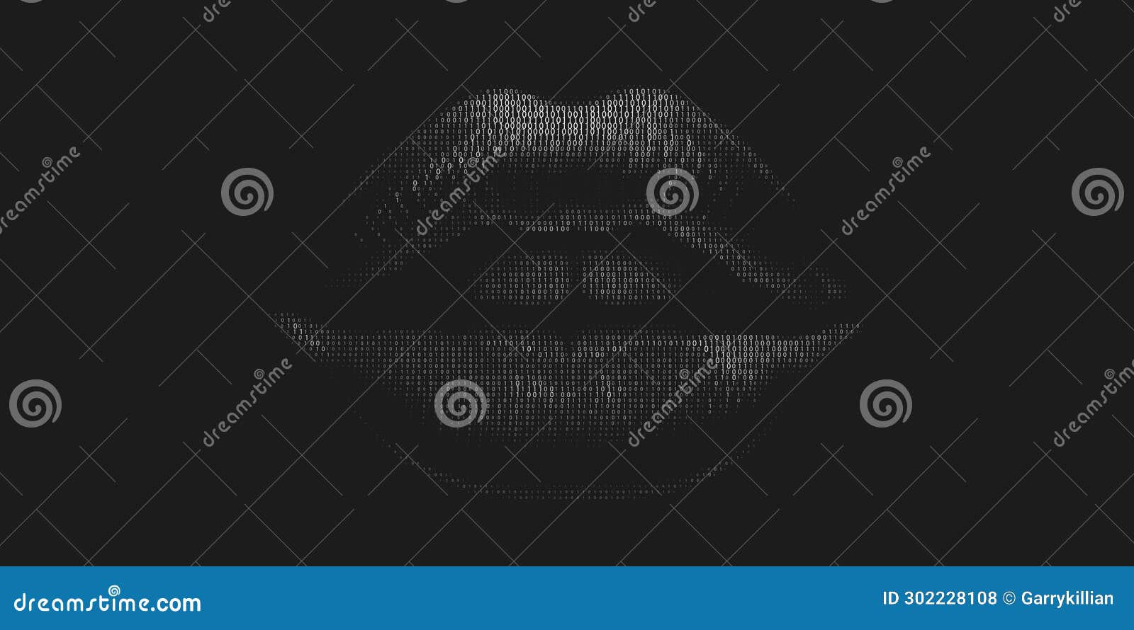 Binary Lips. Digital Love. Cyber Kiss. Stock Illustration ...