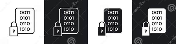 Binary Lock icon stock illustration. Illustration of line - 341334111