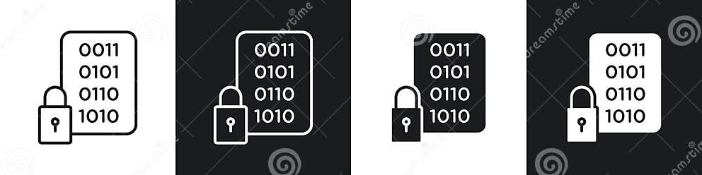 Binary Lock icon stock illustration. Illustration of line - 341334111