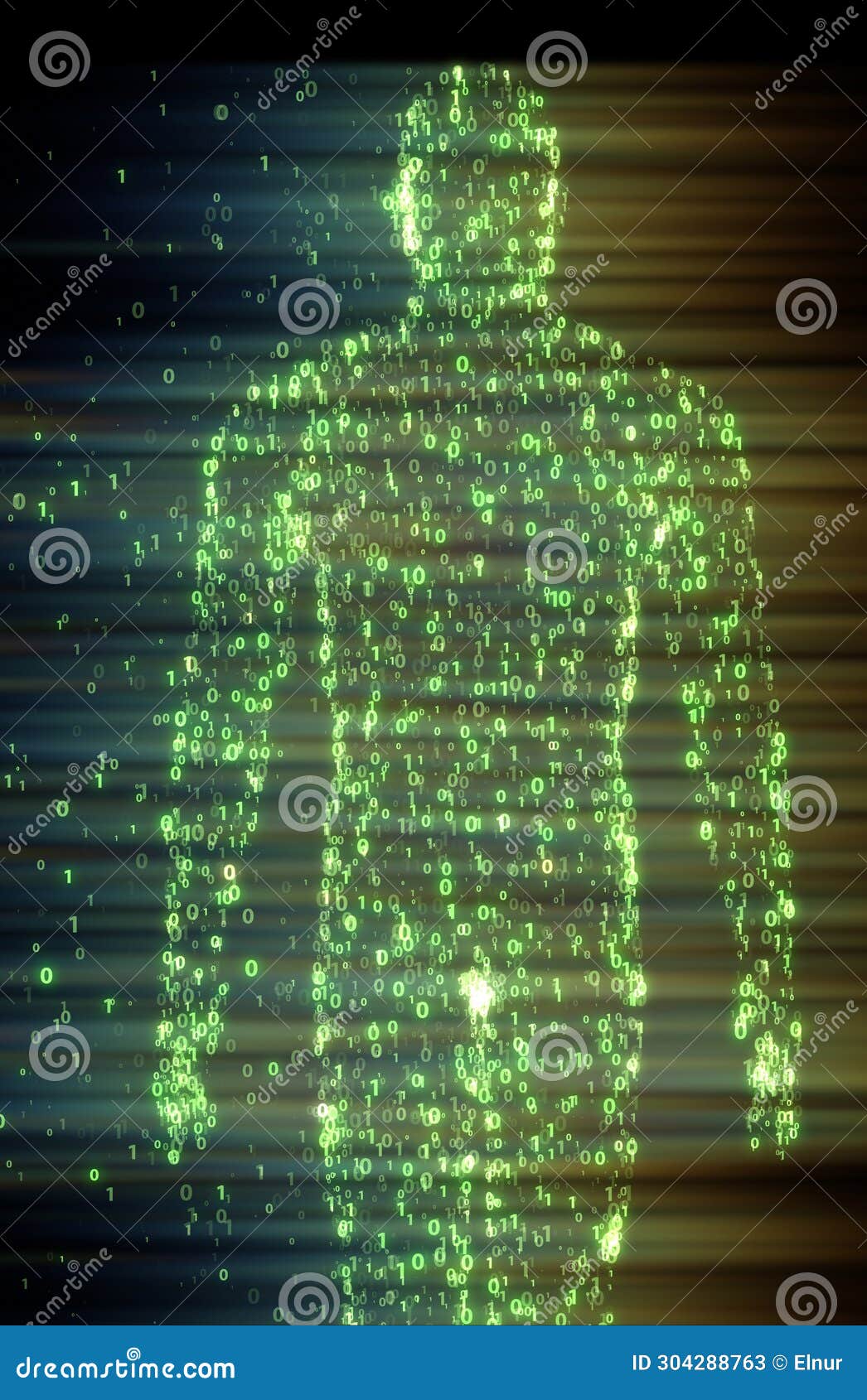 Binary Man Made of Zeros and Ones in Computing Concept Stock Image ...