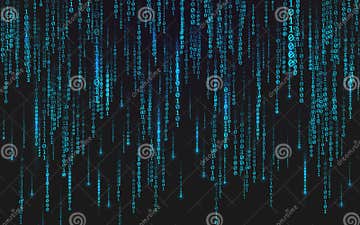 Binary Matrix Background. Falling Digits on Dark Backdrop. Running Random Numbers. Abstract Data ...