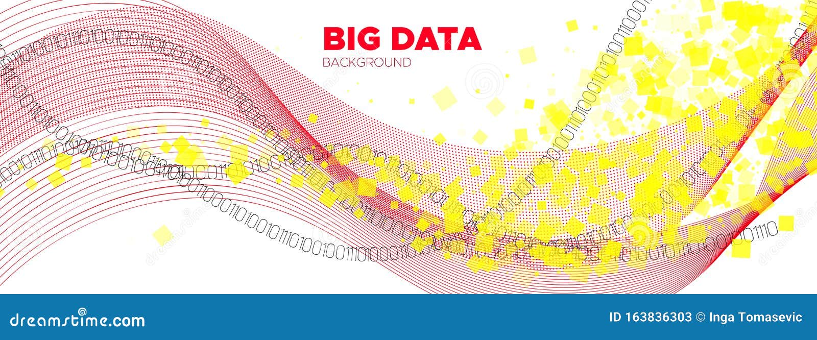 Binary Matrix Background. White Tech Poster. Cartoon Vector ...