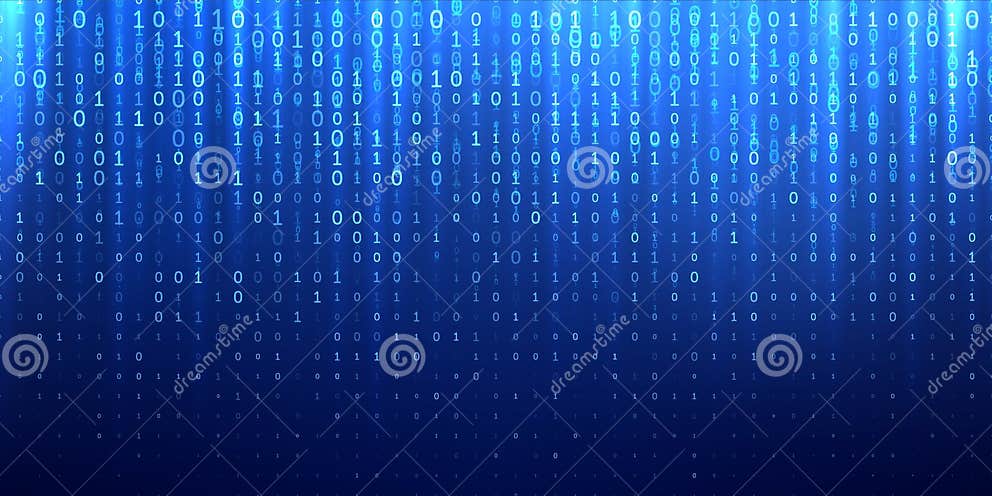 Binary Matrix 1 0 Bits Blue Abstract Background Stock Vector - Illustration of number, algorithm ...