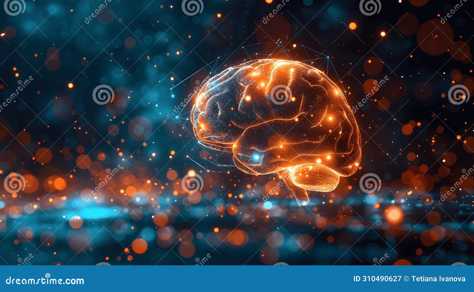 Binary and Neurons, Digital Intellect Theme. Stock Illustration ...