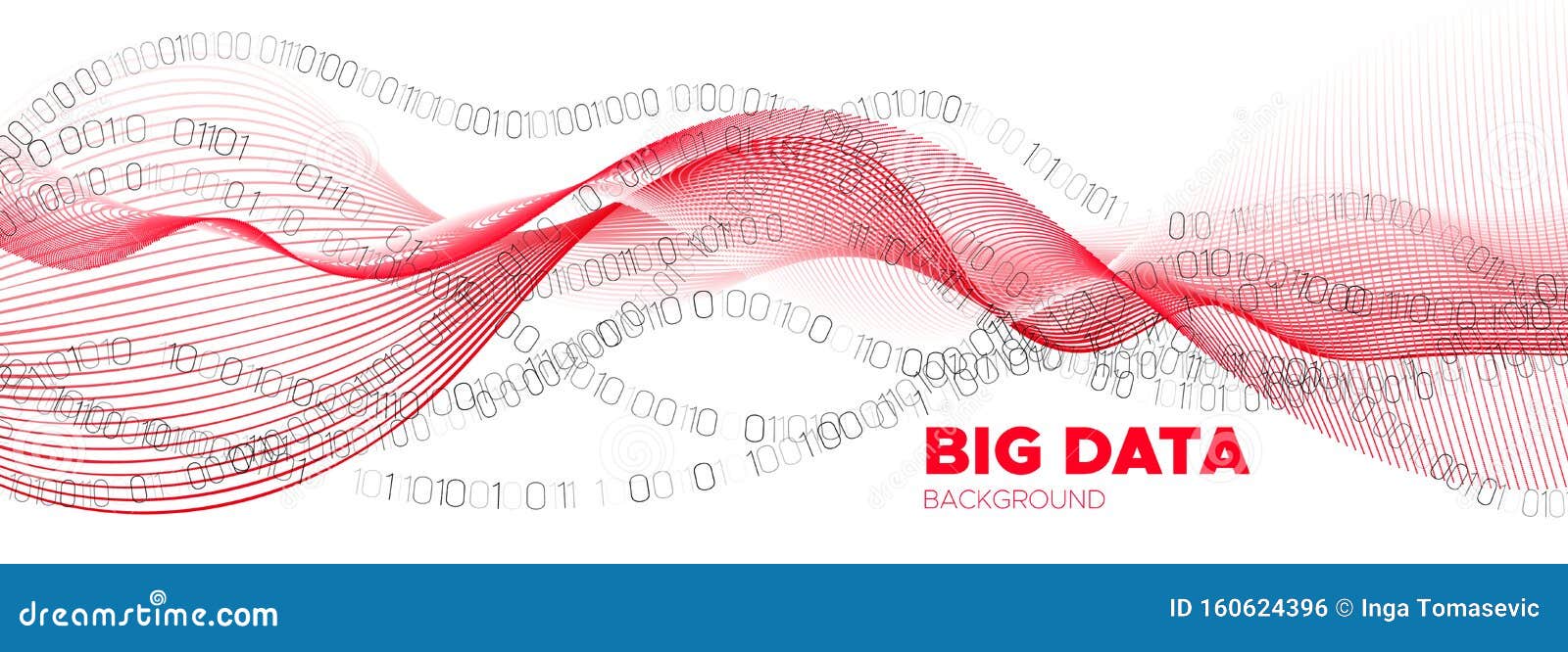 Binary Number Wallpaper. Red Tech Poster. Vector Illustration ...