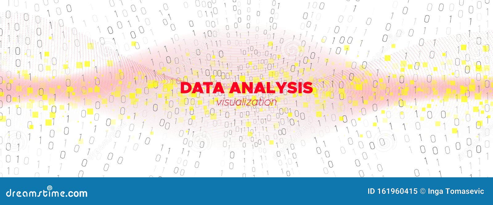 Binary Number Wallpaper. Yellow Tech Poster Stock Vector - Illustration ...