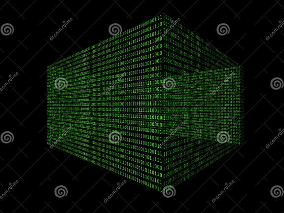 01 or Binary Numbers Box on the Computer Screen on Monitor Matrix Background, Digital Data ...