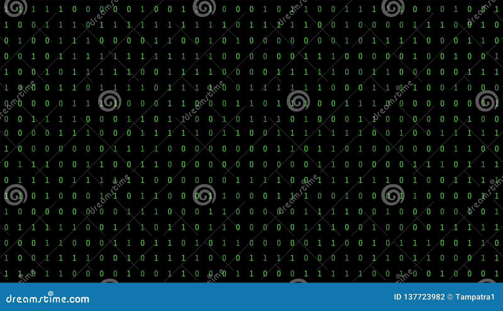 01 or Binary Numbers on the Computer Screen on Monitor Matrix Background, Digital Data Code in ...