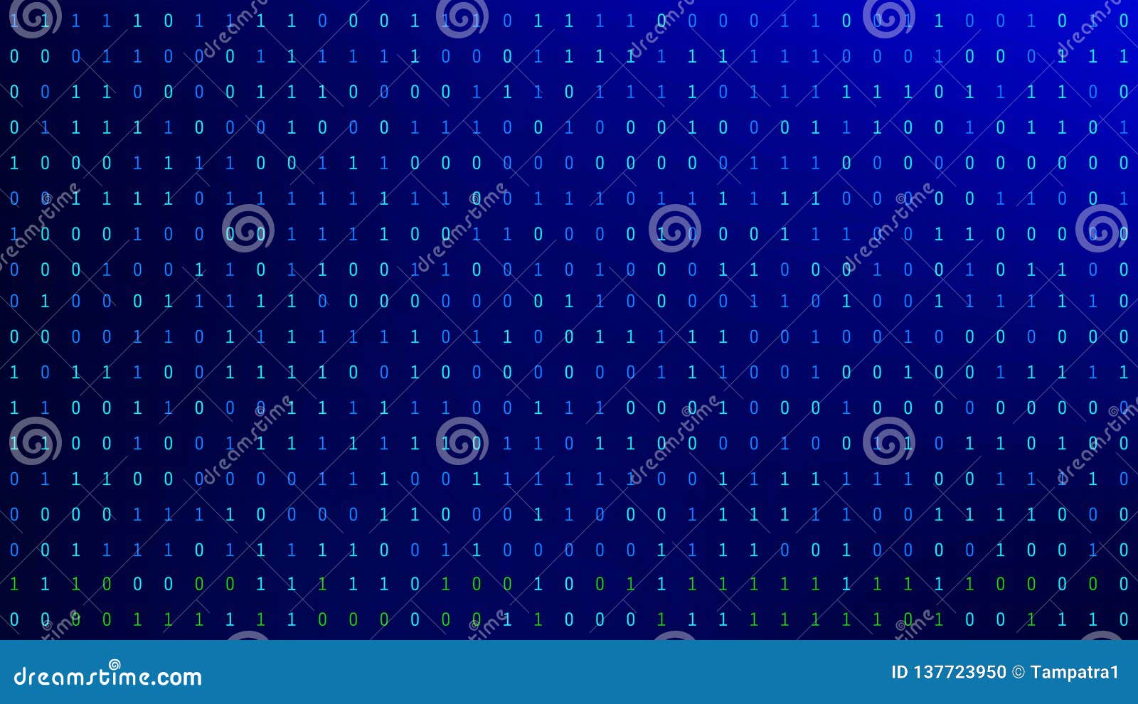01 Or Binary Numbers On The Computer Screen On Monitor Matrix Background Digital Data Code In
