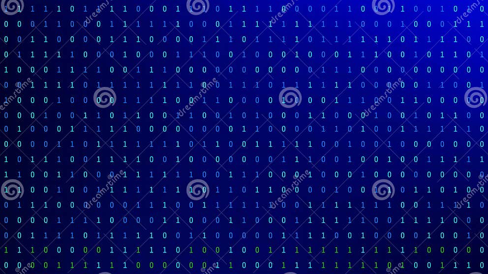 01 or Binary Numbers on the Computer Screen on Monitor Matrix Background, Digital Data Code in ...