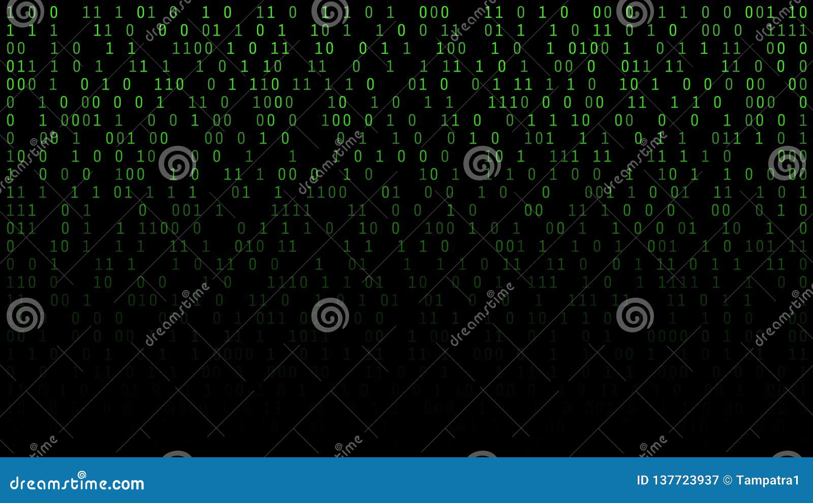 01 or Binary Numbers on the Computer Screen on Monitor Matrix Background, Digital Data Code in ...