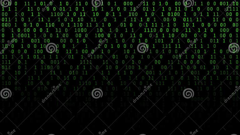 01 or Binary Numbers on the Computer Screen on Monitor Matrix Background, Digital Data Code in ...