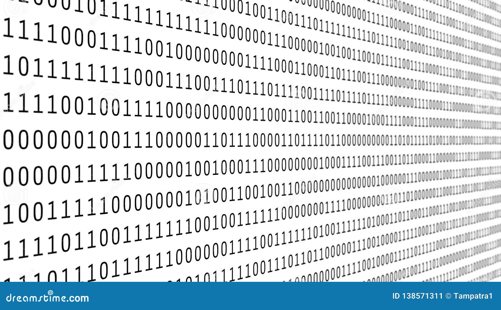 01 or Binary Numbers on the Computer Screen on Monitor Matrix Background, Digital Data Code in ...