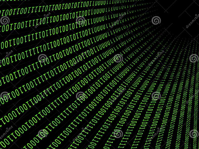 01 or Binary Numbers on the Computer Screen on Monitor Matrix Background, Digital Data Password ...