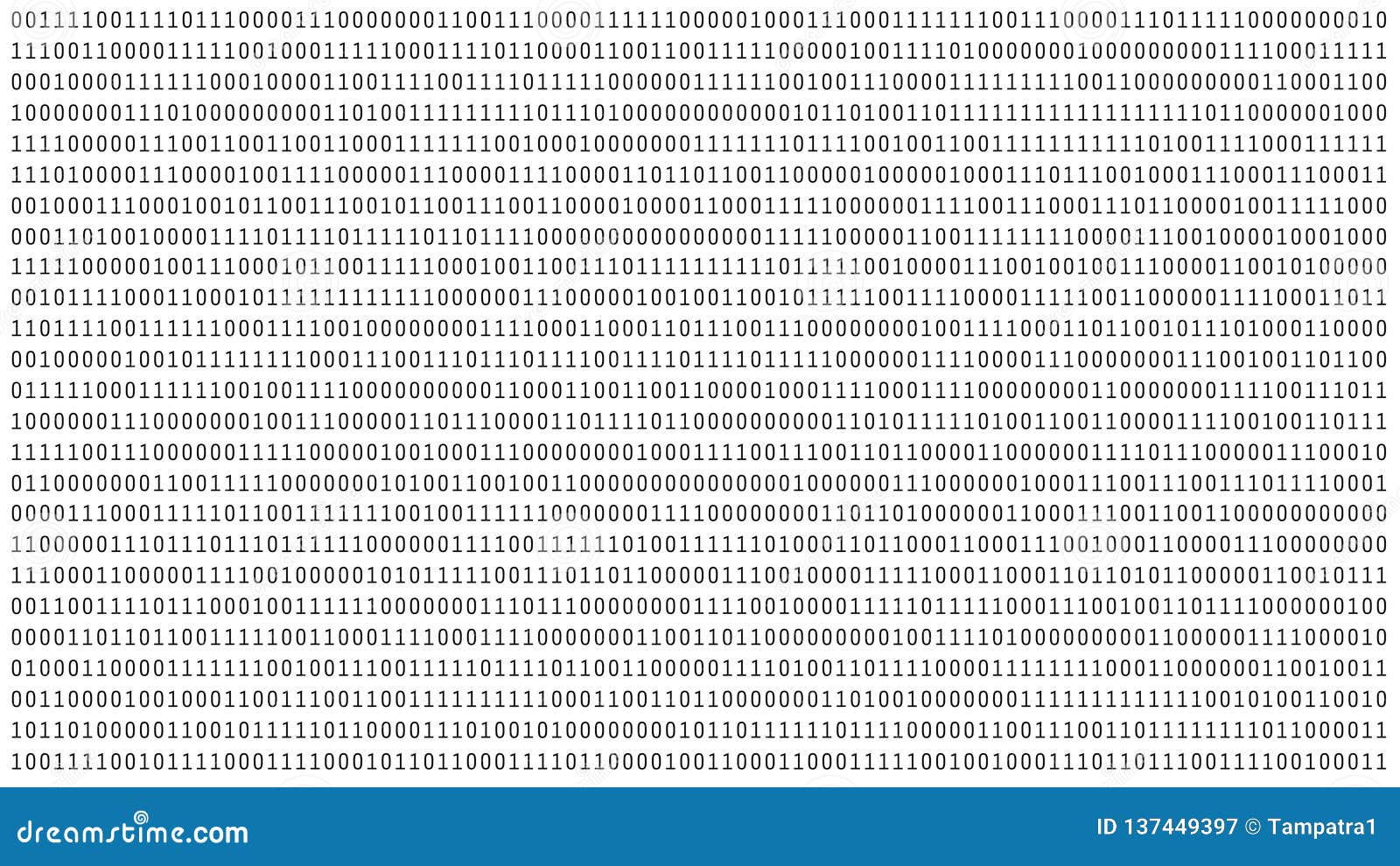 01 or Binary Numbers on the Computer Screen on White Monitor Background Metrix, Digital Data ...