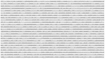 01 or Binary Numbers on the Computer Screen on White Monitor Background ...